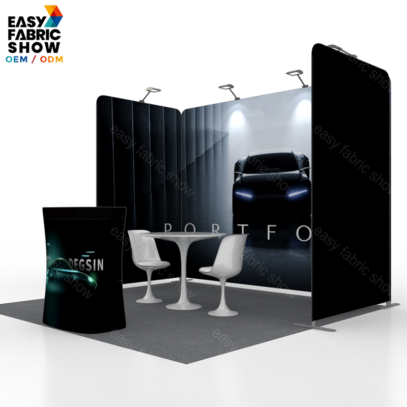 3*3m Aluminum Frame Semi-enclosed Booth equipped with spotlights – Easy ...